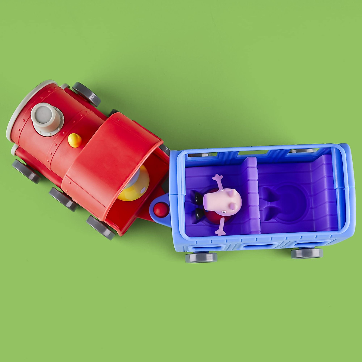 Peppa Pig Peppa’s Adventures Miss Rabbit’s Train 2-Part Detachable Vehicle Preschool Toy: 2 Figures, Rolling Wheels, for Ages 3 and Up