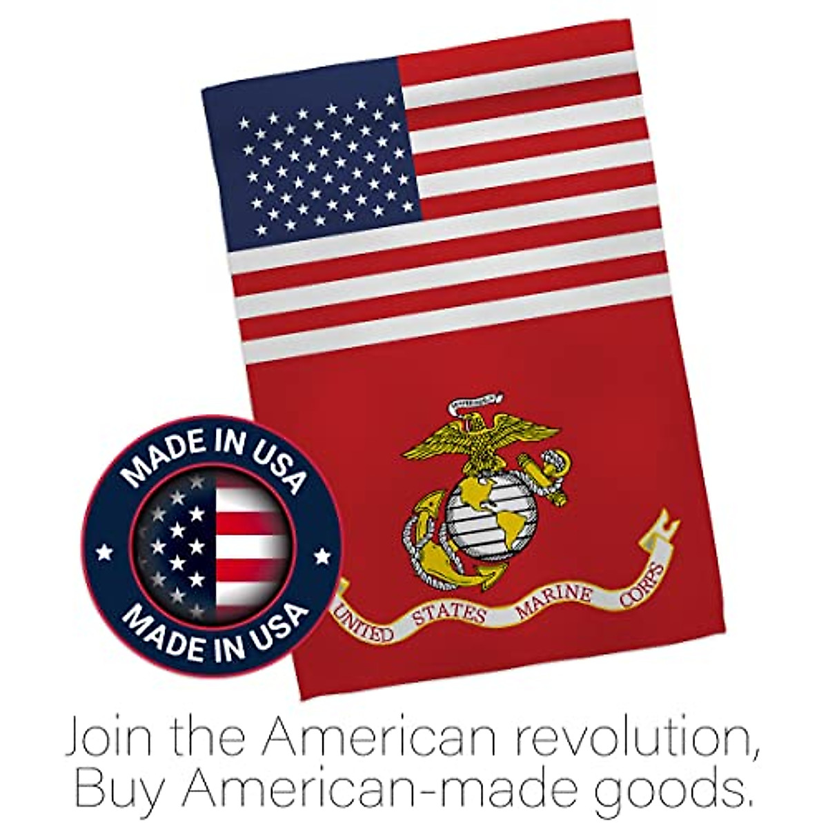 US Marine Corps Garden House Flag - Set Armed Forces USMC Semper Fi United State American Military Veteran Retire Official - Decoration Banner Small Yard Gift Double-Sided Made in USA 28 X 40