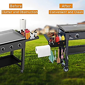 Griddle Caddy for 28" 36" Blackstone Griddles, No Drilling Blackstone Griddle Grill Accessories Space Saving Storage Box, Griddle Caddy BBQ Accessories Organizer with Paper Towel Holders