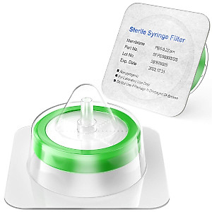 Sterile Syringe Filters, Sterile Individually Packed, PES Membrane 0.22um Pore Size, 33mm Membrane Diameter, Sterile Syringe Filter with Hydrophilic PES Membrane 100 Pcs by Biomed Scientific