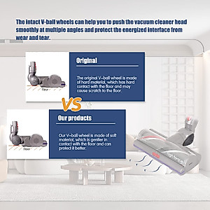 Upgraded Ball Wheel Replacement for Dyson Outsize V11 V15 Gen5 Cyclone V10 Animal Vacuum Cleaner 100W High Torque Cleaner Head Wheels Replacement Parts, for 970100-05 969331-01 Attachment