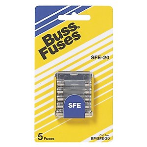 Bussmann RV Trailer Glass Tube SFE 20 Ampere Fuse