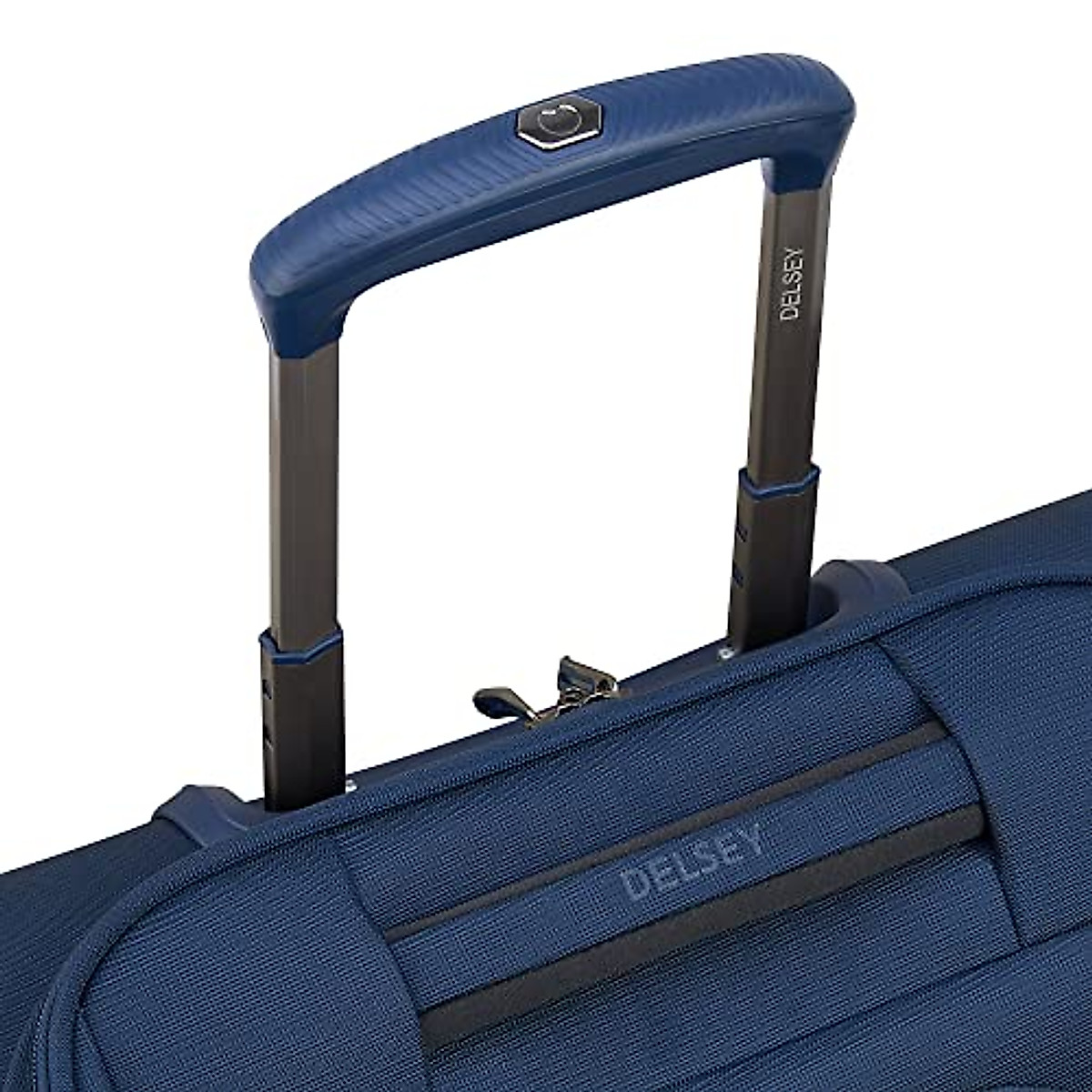 DELSEY Paris Helium DLX Softside Luggage Under-Seater with 2 Wheels, Navy Blue, Carry on 16 Inch