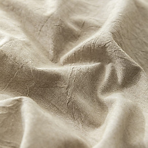 TIPTOE BEAR King Duvet Cover Set- 100% Washed Cotton 3 Pcs Soft Comfy Breathable Chic Linen Feel Bedding, 1 Duvet Cover and 2 Pillow Shams, Beige