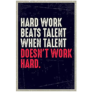 JSC163 Hard Work Beats Talent When Talent Doesn't Work Hard Poster | 18-Inches by 12-Inches | Premium 100lb Gloss Poster Paper