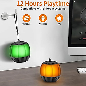 LFS Portable Bluetooth Speakers with Lights Mini Wireless Speaker, 7 Color Lights, 12H Playtime, TWS Pairing, IPX5 Waterproof, Night Light Small Speaker for Home, Outdoor, Christmas