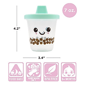 GAMAGO Boba Baby Sippy Cup - Adorably Cute Learner Sippy Cup For Babies, Toddlers & Kids - 6+ Months Old - Holds 7 Ounces - BPA-Free - Food-Safe - Spill Proof - Easy To Clean