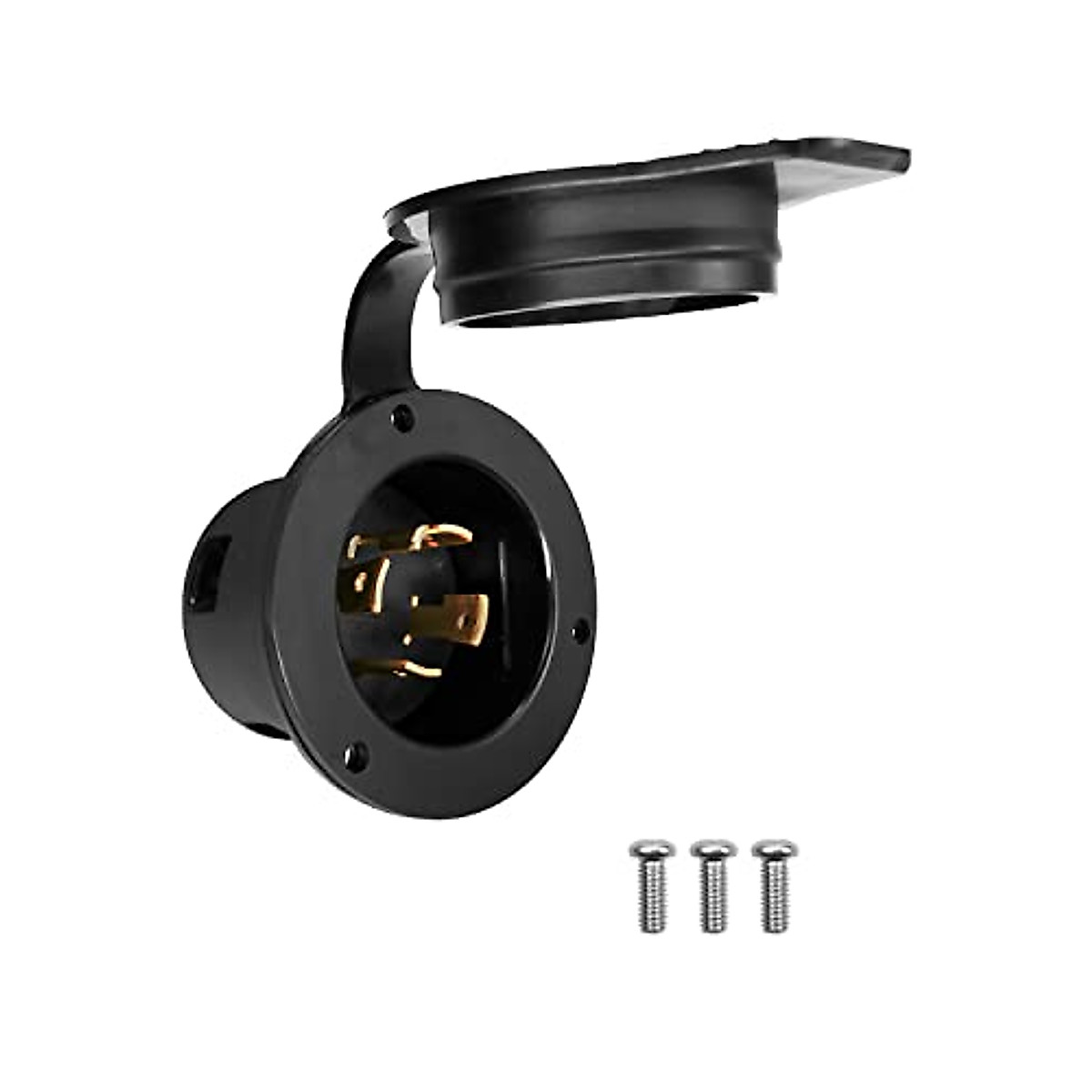 TADYAO 30Amps Flanged Power Inlet, NEMA L14-30P Generators Flanged Inlet Plug 125/250V 7500W RV Power Outlet with Cover