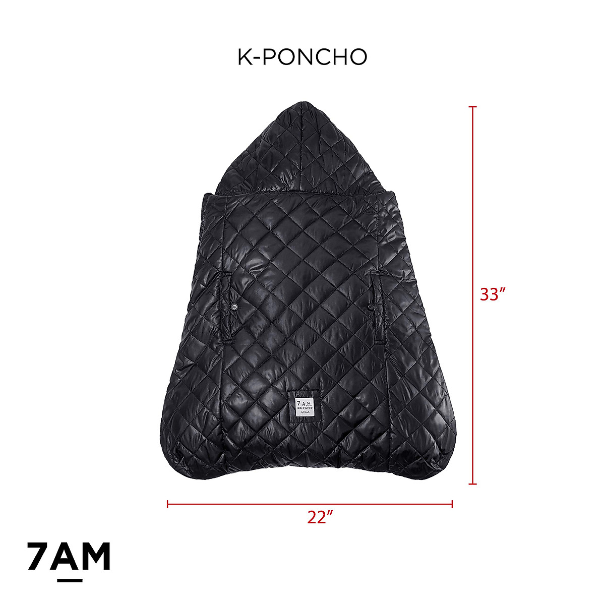 7AM Enfant Baby Carrier Cover - K-Poncho Universal Fit Winter Ultra Soft Plush Lining, Water Repellent Bunting Bag with Adjustable Hood, Multifunctional Stroller & Car Seat Blanket Cover | (0-3T)