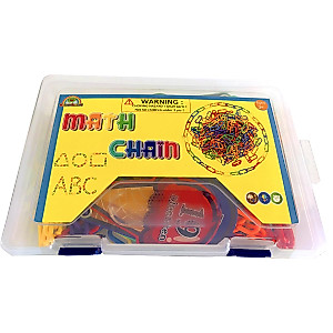 RAINBOW TOYFROG Chain Link Math Manipulatives - 240 C-Clip Chain Links & 20 Ice Cream Cards for Counting & Linking Math Games - Learning Resources for Kindergarten Sensory Bin
