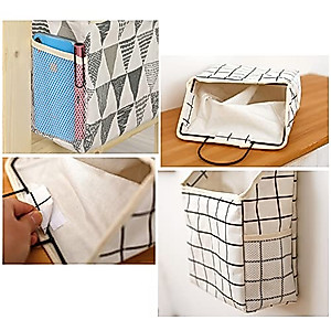 Symmak Storage Bags Hanging Storage Bag Wall Hanging Organizer Bins Pocket Wall Hanging Storage Basket Pocket Storage Bag Organizer for Door Closet Room (2 Packs)