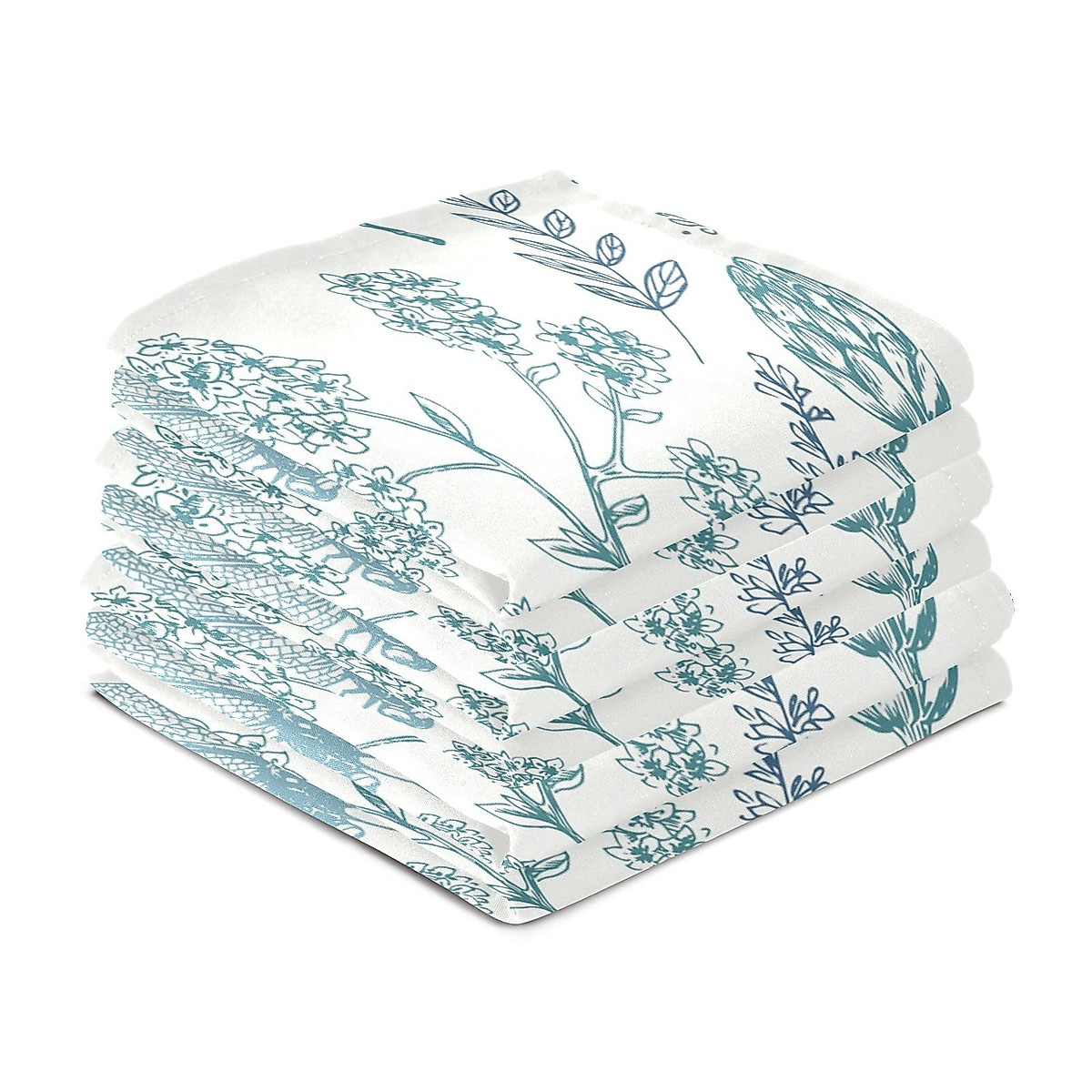 senya Blue Dragonfly Kitchen Towels 4 Pack, Absorbent Hand Towels Fast Drying Dish Cloths Tea Towel 28 x 18 in