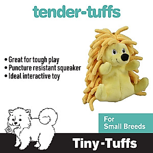 Snuggle Puppy Tender-Tuffs Tiny - Yellow Hedgehog Stuffed Plush Dog Toy with Squeaker - Small Breed Stuffed Cuddly Soft Toy