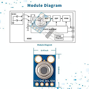 EC Buying GY-906 MLX90614 Non-Contact IR Infrared Temperature Sensor Module IR Temperature Acquisition Module High Precision High Resolution Infrared Temperature Sensor IIC Serial Port for Arduino