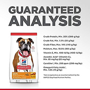 Hill's Science Diet Dry Dog Food, Adult, Light for Healthy Weight & Weight Management, 30 lb. Bag