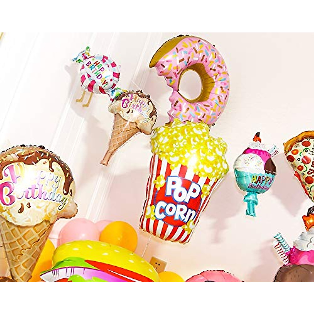 26 x 17 inch Popcorn Party Balloons Movie Popcorn Balloon Foil Party Balloon mylar balloon Movie Night Themed Party Decoration Balloons,10 pcs