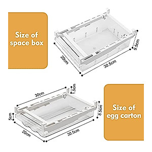MDHAND Egg Holder for Refrigerator, Refrigerator Organizer Bins, Egg Tray for Refrigerator, Pull-Out Egg Drawer Organizer for Refrigerator, Kitchen Refrigerator Egg Trays
