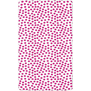 Pink Polka Dots Themed Fitted Crib Sheet,Standard Crib Mattress Fitted Sheet Toddler Bed Mattress Sheets-Baby Crib Sheets for Girl or Boy,28“ x52“,Pink White
