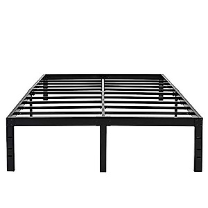 45MinST 18 Inch Maximum Storage Bed Frame/Reinforced Platform /3500lbs Heavy Duty/Easy Assembly/ Mattress Foundation/Steel Slat/Noise Free, King
