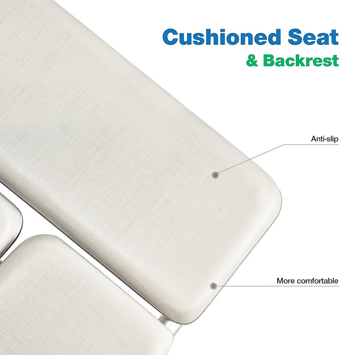 GreenChief Padded Shower Bench for Bathtub 500 LBS - Heavy Duty Shower Chair Adjustable, Transfer Bench with Arms and Backrest for Elderly, Tub Transfer Shower Seat Bath Chair for Inside Shower