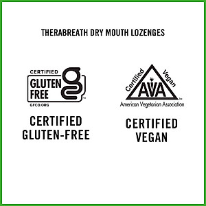 TheraBreath Fresh Breath Oral Rinse, ICY Mint, 16 Ounce Bottle (Pack of 2) and Dry Mouth Lozenges with Zinc, Mandarin Mint, 100 Lozenges (Pack of 2)