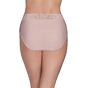 Vanity Fair Women's Flattering Lace Panties with Stretch, Hi Cut-Nylon-Quartz, 6