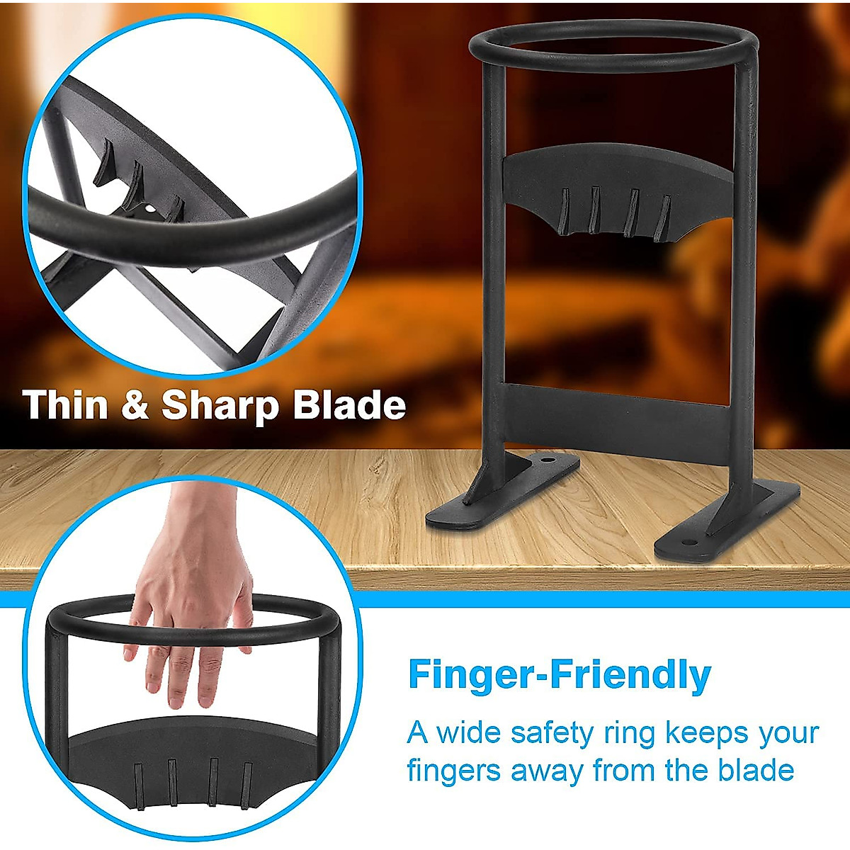 JOMUGY Firewood Kindling Splitter Racker, Hand Cutter Wood Log Cracker Splitter for Campsite Home …