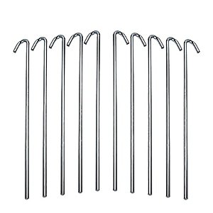 RAM-PRO Tent Garden Stakes Heavy Duty, Galvanized Steel Pegs Rust-Free Garden Edging Fence Hook, Landscape Pins | for Outdoor Camping, Soil Patio Gardening, & Canopies (60)