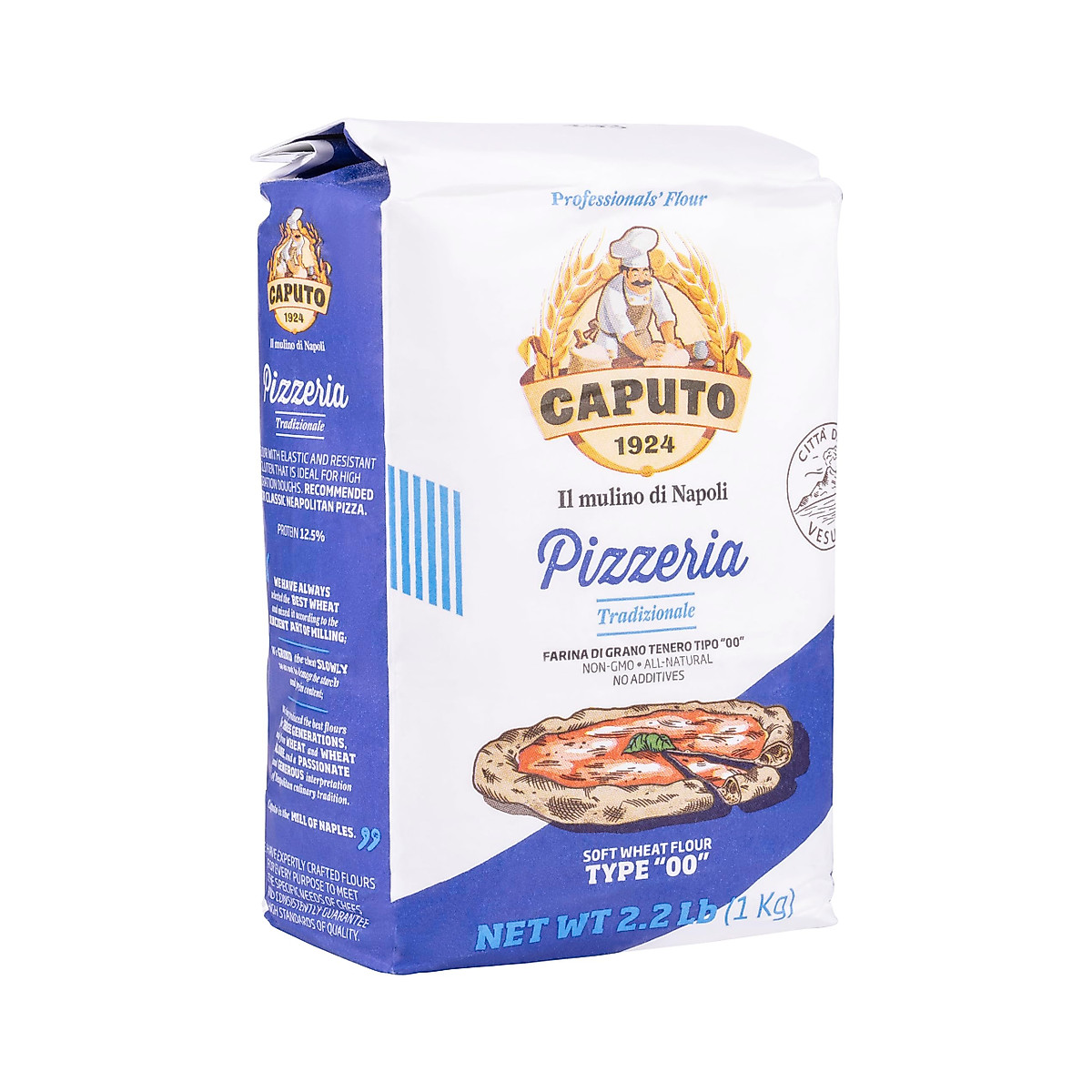 Antimo Caputo Pizzeria 00 Flour (Blue) 2.2 LB - Pack of 2 (Total 4.4 LBS)