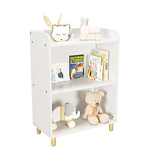 Zacis Kids Bookcase, 3-Tier Book Shelf Book RackToy Organizer Cabinet for Kids Room,Nursery, Playroom, Bedroom