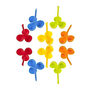 YARNOW 5 Pack Three Grid Silicone Egg Holder Egg Poaching Boiling Cooker Pot Steam Rack Practical for Stovetop Kitchen (Red+Orange+Yellow+Blue+Green)