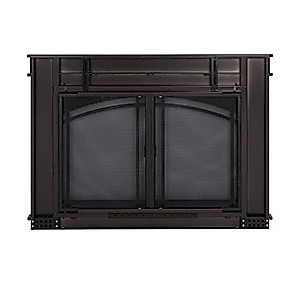 Pleasant Hearth FN-5701 Fenwick Fireplace Glass Door, Oil Rubbed Bronze, Medium