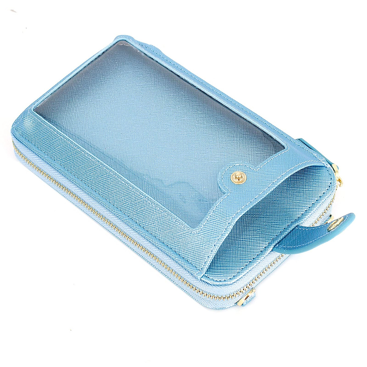 Womens Small Crossbody Bag Shoulder Purse Touch Screen Cellphone Wallet Handbag (A-Ice Blue)
