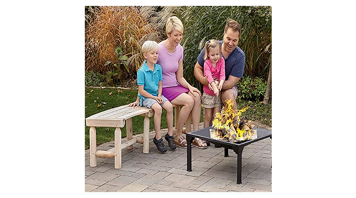 CASTLECREEK Curved Fire Pit Bench for Outdoor Gatherings