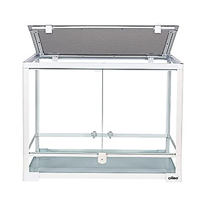 OIIBO 34 Gallon Reptile Tank, 24" x 18" x 18" Front Opening Reptile Terrarium for Reptiles Amphibians Pets, Bearded Dragon Lizard Gecko Snake Tank Reptile Glass Terrariums
