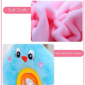 D-KINGCHY Baby Car Seat Stroller Toys Hanging Animal Plush Toys Soft Teething Rattle Toys Newborn Crib Bed Around Stuffed Toy with Wind Bell, Teether, Rattle Sound, Ring for 0-3 Years Old (Rabbit)