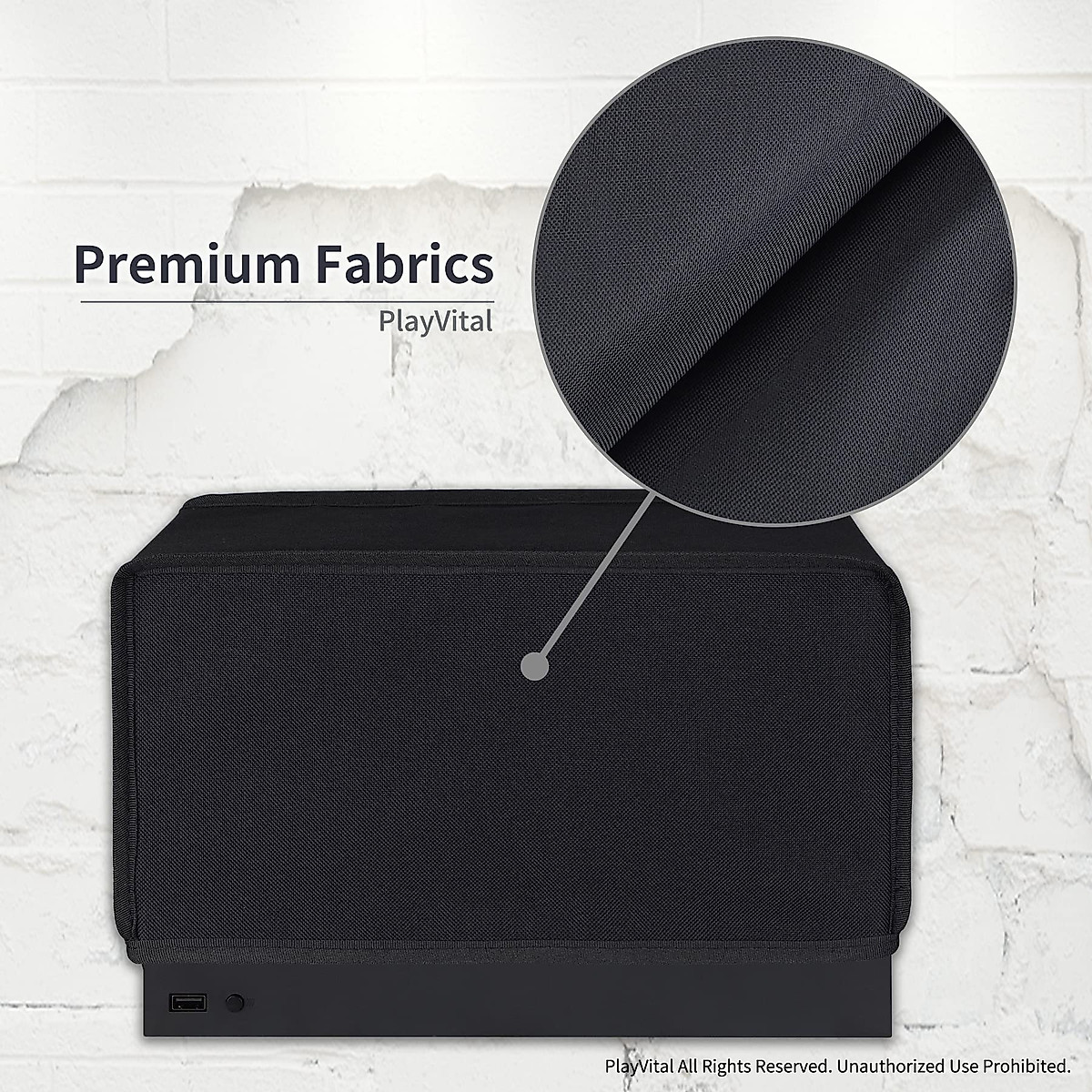 PlayVital Black Nylon Horizontal Dust Cover for Xbox Series X Console, Soft Neat Lining Dust Guard, Anti Scratch Waterproof Cover Sleeve for Xbox Series X Console