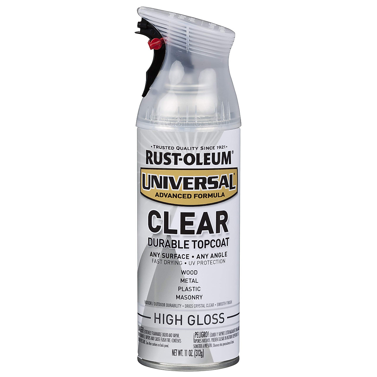 Rust-Oleum 302110 Universal All Surface Clear Topcoat Spray, 11 oz, High Gloss Clear