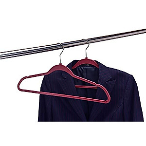 Quality Hangers Clothes Hangers 50 Pack - Non-Velvet Plastic Hangers for Clothes -Heavy Duty Coat Hanger Set -Space-Saving Closet Hangers with Chrome Swivel Hook, Non-Flocked Hangers, Raspberry