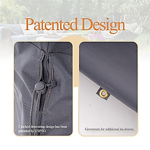 WJ-X3 Extra Large Patio Furniture Set Covers Waterproof, Outdoor Table Cover Heavy Duty, Lawn Sectional Set Cover Anti-fading, High Wind Resistant & Anti-UV, 180W x 96D x 36H In, Grey