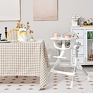 BABY JOY High Chair for Babies & Toddlers, Adjustable Convertible Baby Highchair w/ 5 Heights, Removable Dishwasher Safe Tray, Footrest, 5-Point Safety Harness & Waterproof Seat Cushion, 6-36 Months