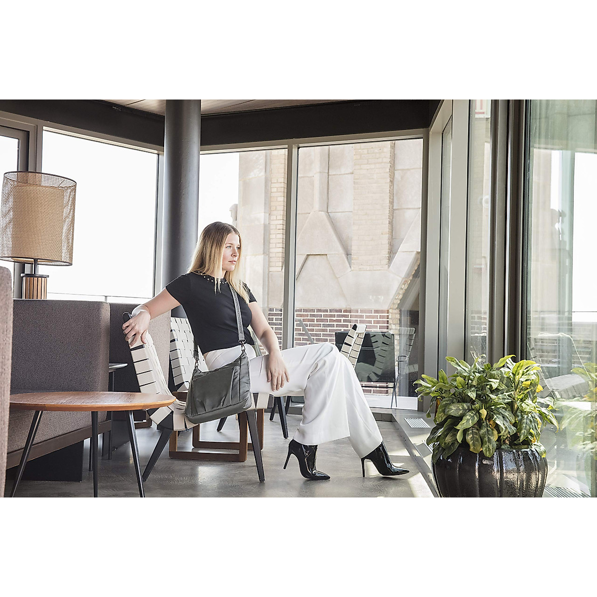 Travelon Hobo Crossbody Bag, Wine, 13 x 11 x 3