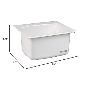 Mustee 10C Utility Sink, 22 x 25-Inch, White