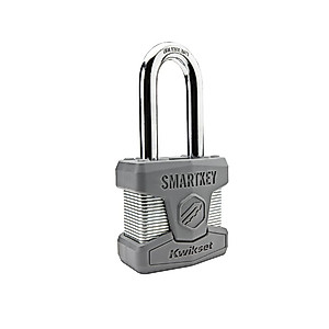 Kwikset 026SMTLNG SHKL PDL Stanley SmartKey Padlock Long Shackle, 50mm, Satin Chrome
