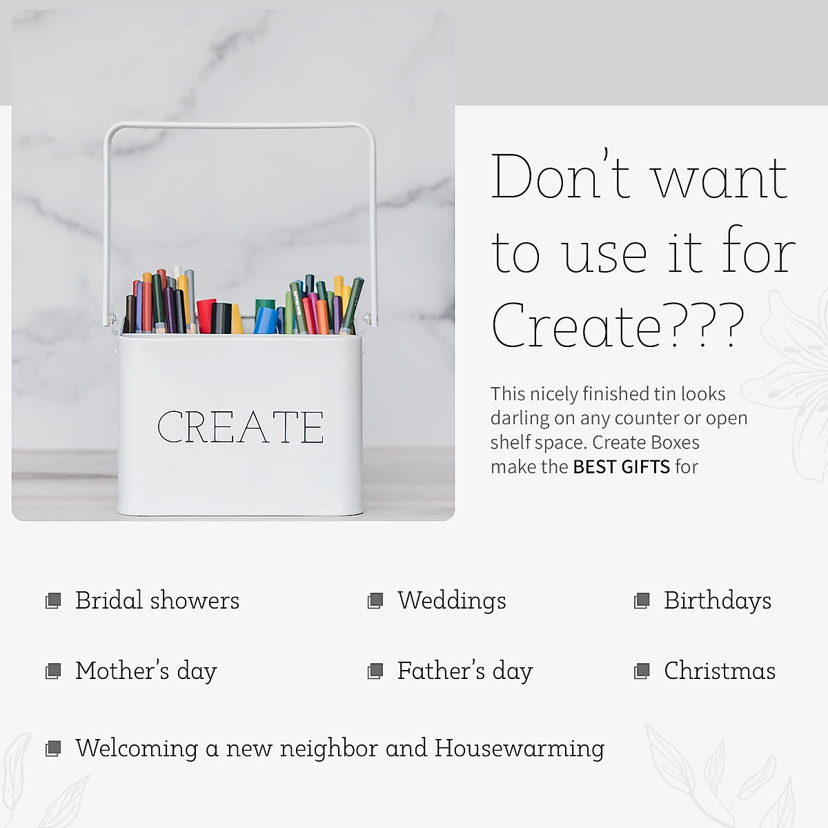 Lola Creates Craft Box - Art Bin Storage Container - Art Supply Organizer - Office Caddy - Pencil Organizer - Desk Marker Organizer - Craft Supplies Storage