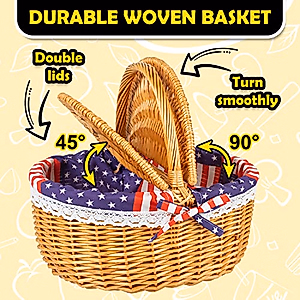 Wickerz Wicker Picnic Basket with Blanket - Luxurious Picnic Basket for 2 Or 4 Person with 78 x 58 inches Matt and 4 Napkins - Upgrade Your Outdoor Dining Experience with Picnic Baskets for Couples