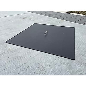 Flat Snuffer Cover One Piece- Round, Square, or Octagonal- Galvanized Metal with 2 Handle (Round, 42 inch)