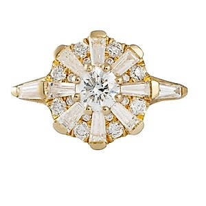 Awmnjtmgpw 18K Gold Cubic Zircon Ring Personalized Full Diamond Engagement Ring Women's Jewelry Size 6-10 (Size 6)