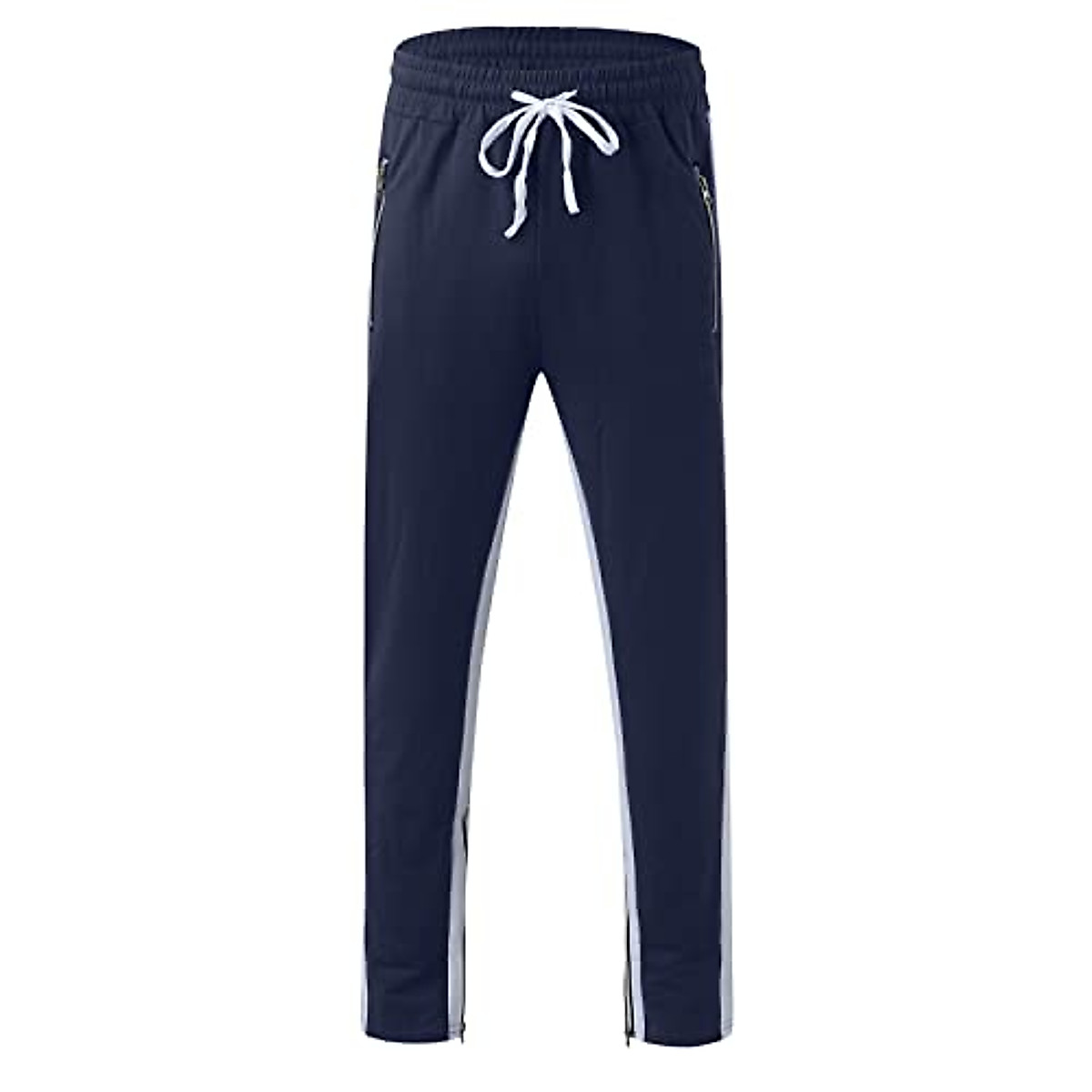 Vickyleb Men's Fitted Elastic Waistband Cotton Linen Pants with Drawstring Cargo Pants for Men Black mingwangseo @w