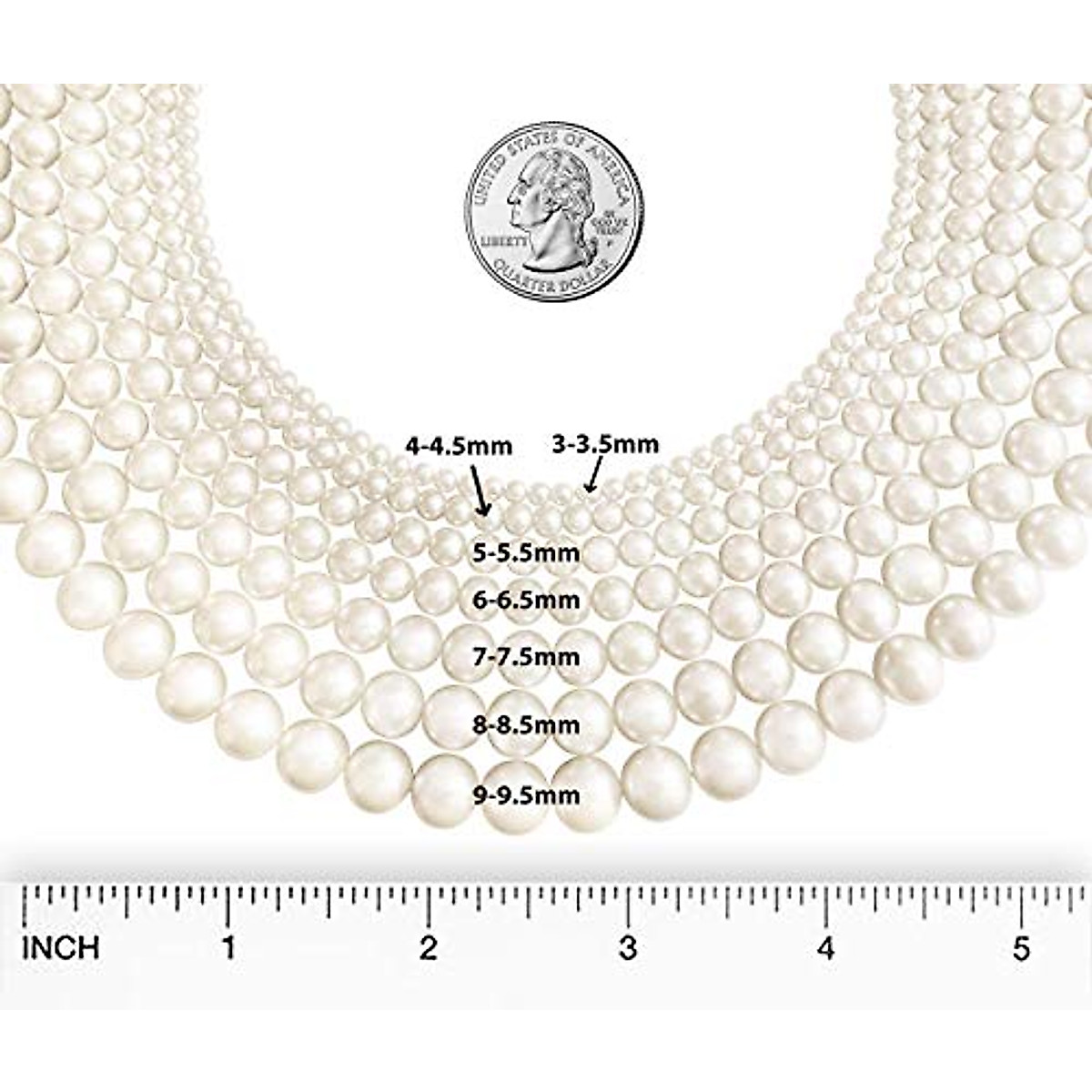 14K White Gold or Yellow Gold AAAA Pink Freshwater Cultured Pearls Silk-Knotted 18inch Princess Pearls Strand Necklace - Choice of Pearl Size & Clasp Gold Color (Yellow Gold, 7.0-7.5mm)